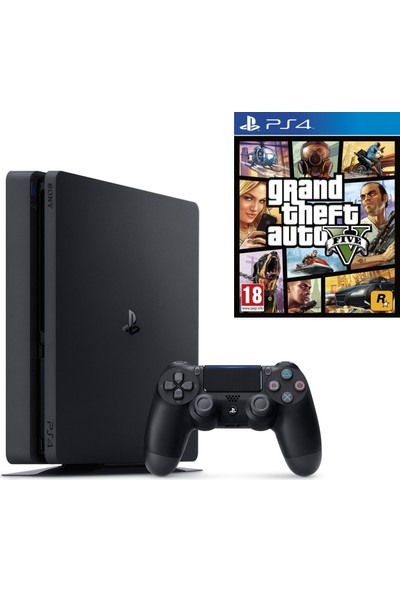 Sony Ps4 Slim 500 GB Oyun Konsolu(Türkçe Menü) + Gta 5