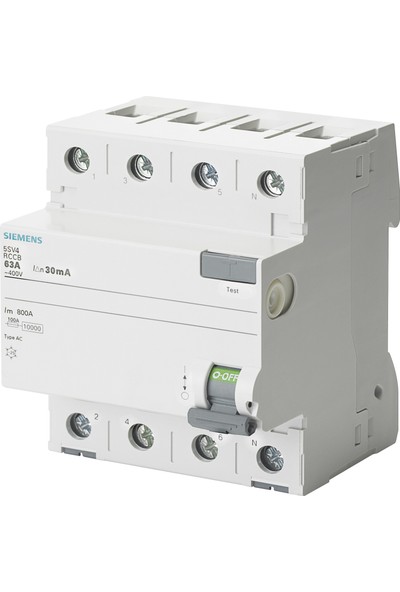 Siemens 5Sv4346-0 63A 30Ma 400V (3 Faz + Nötr) Kaçak Akım Koruma Rölesi Siemens 5Sv4346-0 63A 30Ma 400V (3 Faz + Nötr) Kaçak Akım Koruma Rölesi
