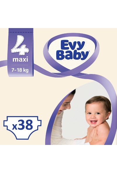 Evy Baby Bebek Bezi 4 Beden Maxi Jumbo Paket 38 Adet Evy Baby Bebek Bezi 4 Beden Maxi Jumbo Paket 38 Adet