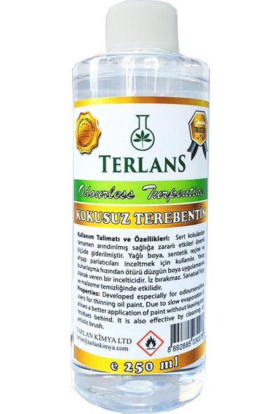Terlans Kokusuz Terebentin 250 Ml Terlans Kokusuz Terebentin 250 Ml