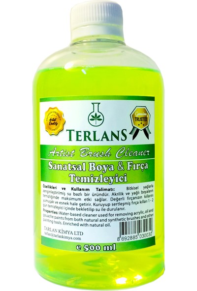 Terlans Sanatsal Boya ve Fırça Temizleyici 500 ml Terlans Sanatsal Boya ve Fırça Temizleyici 500 ml