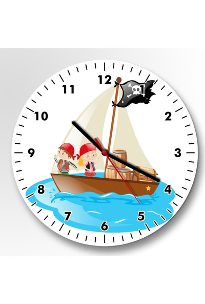 Tprint Çocuk Odası Korsan Duvar Saati