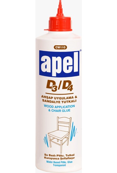 Apel D3/D4 Ahşap Uygulama Ve Sandalye Tutkalı Cw100 700Gram Apel D3/D4 Ahşap Uygulama Ve Sandalye Tutkalı Cw100 700Gram