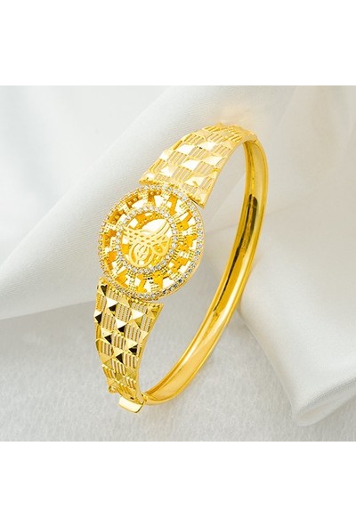 Bilezikci Taşlı Tuğralı Hasır Kelepçe Altın Bilezik Bilezikci Taşlı Tuğralı Hasır Kelepçe Altın Bilezik