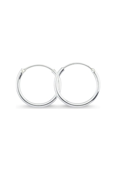 Tevuli Gümüş 925 Ayar 14Mm Halka Küpe Tevuli Gümüş 925 Ayar 14Mm Halka Küpe