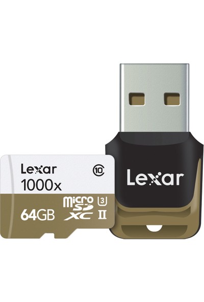 Lexar 64 GB 1000x 4K Micro SD Hafıza Kartı + 3.0 Kart Okuyucu Lexar 64 GB 1000x 4K Micro SD Hafıza Kartı + 3.0 Kart Okuyucu