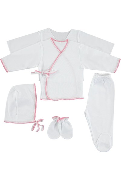 Kujju Penye 5'li Zıbın Set Yenidoğan Pembe