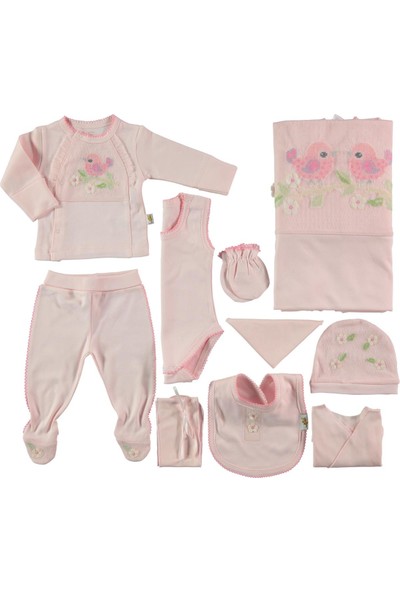 Minidamla Kız Bebek 10'lu Zıbın Seti Yenidoğan Pembe Minidamla Kız Bebek 10'lu Zıbın Seti Yenidoğan Pembe