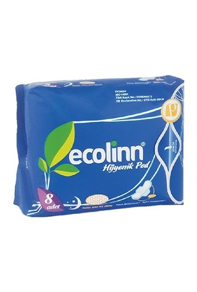 Ecolinn Hijyenik Ped-Gece 8 Adet Ecolinn Hijyenik Ped-Gece 8 Adet