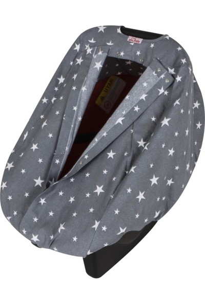 Sevi Bebe Anakucağı Örtüsü - Gri Yıldızlı