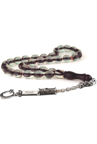 Papatya Silver Pty1000001 Gümüş Kişiye Özel Sıkma Kehribar Tesbih