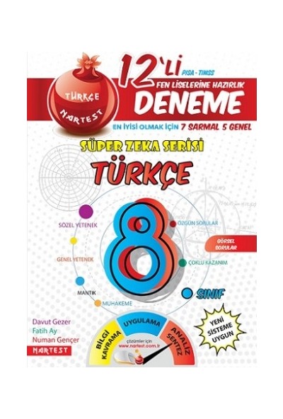Nartest Yayınevi 8. Sınıf Nar Türkçe 12 Deneme Sınavı (7 Sarmal + 5 Genel) Nartest Yayınevi 8. Sınıf Nar Türkçe 12 Deneme Sınavı (7 Sarmal + 5 Genel)