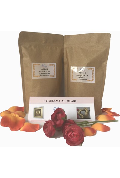 Küçük İzler Aljinat ile 3 boyutlu Anne-Çocuk Veya 2 Yetişkin El Kalıp Ve Döküm Tozları Küçük İzler Aljinat ile 3 boyutlu Anne-Çocuk Veya 2 Yetişkin El Kalıp Ve Döküm Tozları