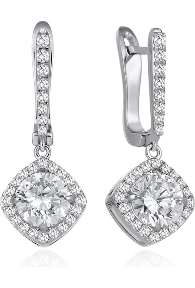 Altınbaş EBH224WT-14K Pırlanta Beyaz Topaz Küpe