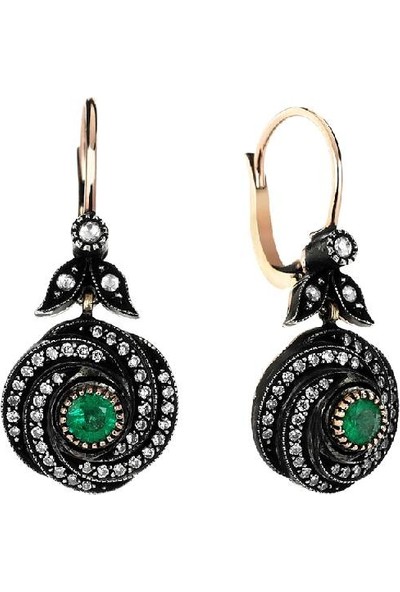 Altınbaş NV283 Elmas Zümrüt Küpe