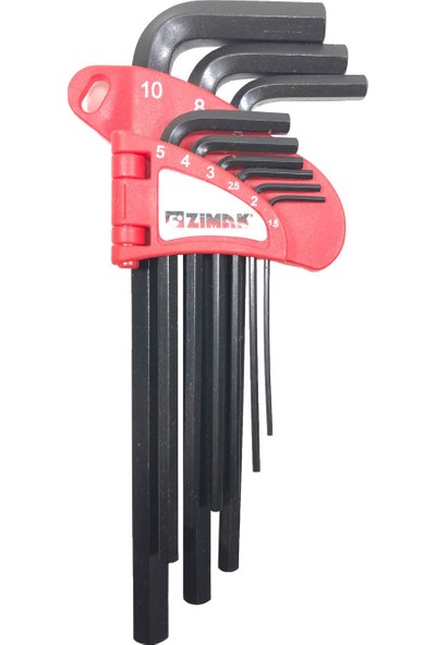 Zimak 9 Parça Düz Alyan Takımı 180 mm Uzun Zimak 9 Parça Düz Alyan Takımı 180 mm Uzun
