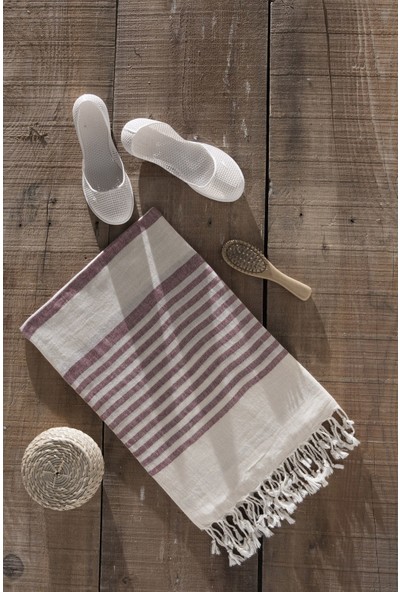 Eponj Home Peştemal Natur Bordo