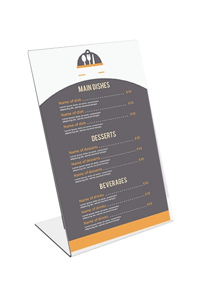 Akrilik A5 L Tipi Dikey Pleksi Föylük Akrilik A5 L Tipi Dikey Pleksi Föylük