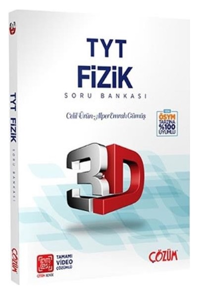 Çözüm Yayınları TYT 3D Fizik Soru Bankası - Celil Ürün Alper - Emrah Gümüş Çözüm Yayınları TYT 3D Fizik Soru Bankası - Celil Ürün Alper - Emrah Gümüş