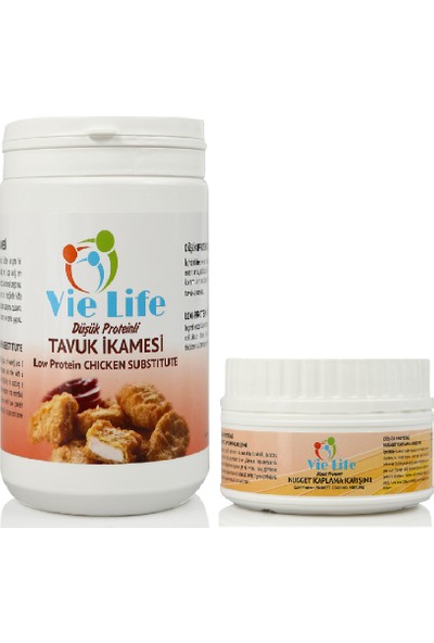 Vie Life 520 g Düşük Proteinli Tavuk İkamesi ve 200 g DP Nugget Kaplama Karışımı - Ekonomik Boy