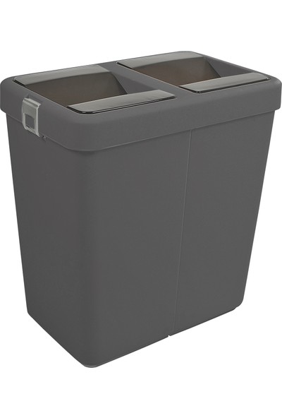 Motek Ofis İçin Hassas Kapaklı Çöp Kutusu 80 Lt Siyah