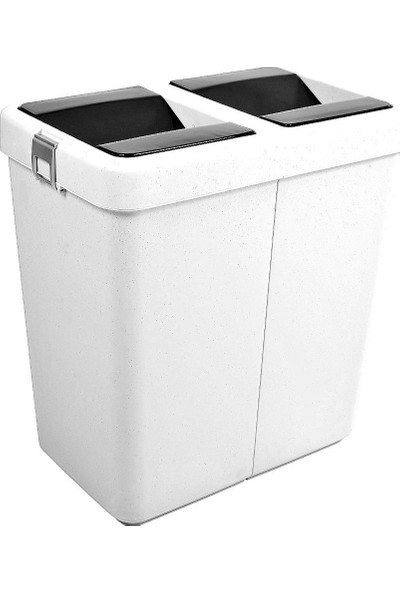Motek Hassas Kapaklı Ofis İçin Çok Amaçlı Çöp Kutusu 80 Lt Beyaz