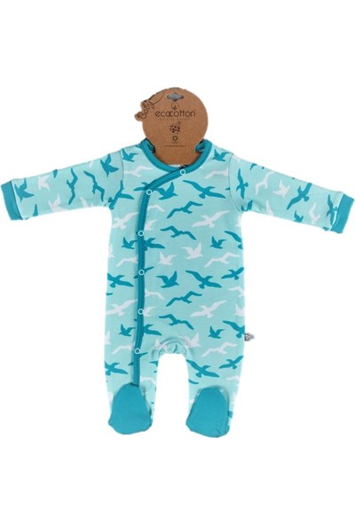 Ecocotton Turna Baskılı Tulum (Turkuaz) 3-6 Ay Ecocotton Turna Baskılı Tulum (Turkuaz) 3-6 Ay