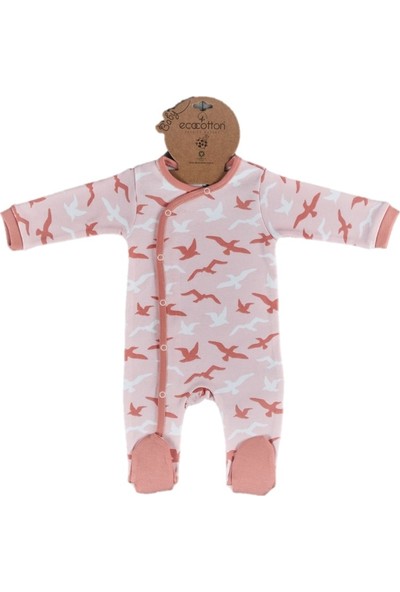 Ecocotton Turna Baskılı Tulum (Somon) 0-3 Ay