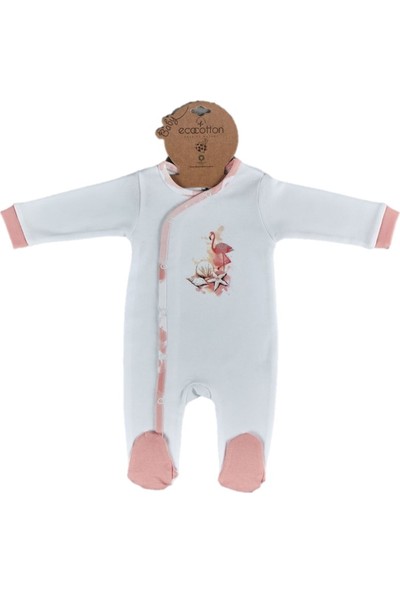 Ecocotton Rosa Baskısız Tulum 9-12 Ay
