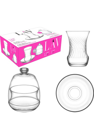 LAV İnci 12 Parça Çay Seti + Şekerlik
