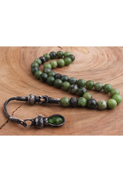 Tesbihevim Gümüş Kazaz Püsküllü Kanada Yeşim Taşı Tesbih Tesbihevim Gümüş Kazaz Püsküllü Kanada Yeşim Taşı Tesbih