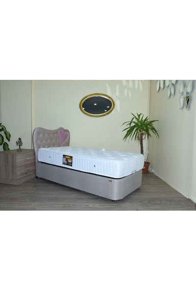 Bengi Tek Kişilik Sandıklı Baza Full Klasik Yatak Başlık 90 x 190