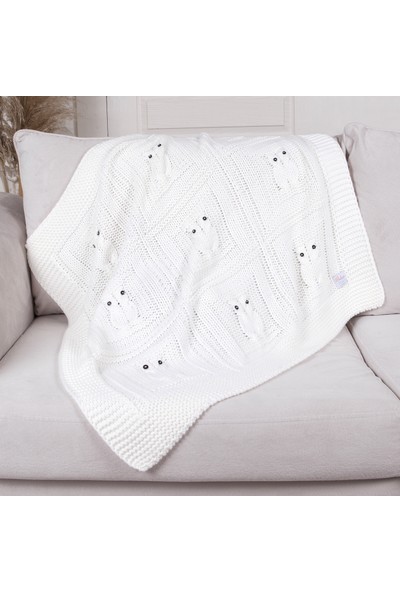 Betireshome Örgü Bebek Battaniyesi Ekru