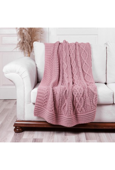 Betireshome Örgü Battaniye Pudra