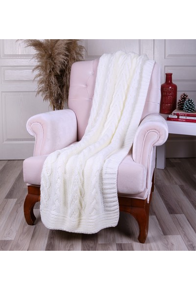 Betireshome Örgü Battaniye Ekru