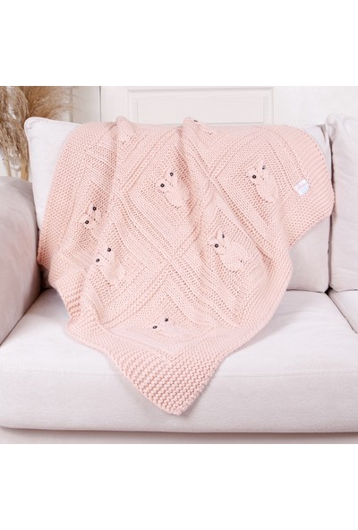 Betireshome Örgü Bebek Battaniyesi Pembe
