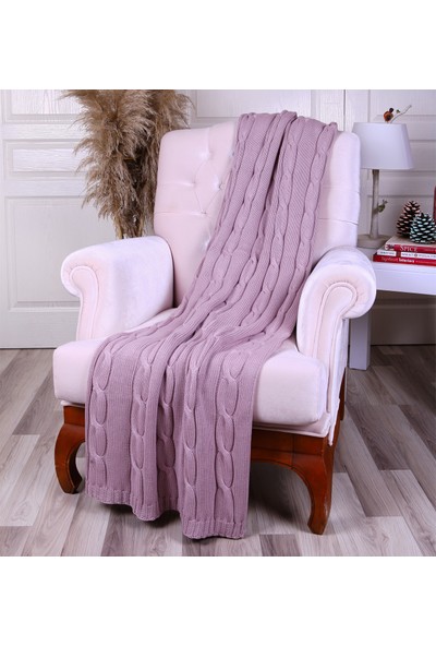 Betireshome Örgü Battaniye Pudra