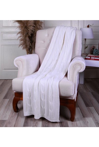 Betireshome Örgü Battaniye Ekru