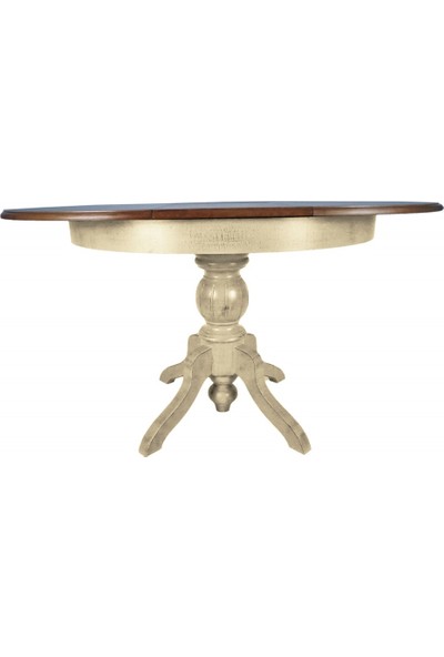 Masifart Baba Ayak Masa Yuvarlak Yemek Masası Beyaz Meşe 100 cm Masifart Baba Ayak Masa Yuvarlak Yemek Masası Beyaz Meşe 100 cm