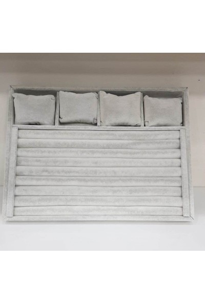 Aydindecor Yerli Sertex Kumaşı Gri 38 x 28 cm Bileklik Saat Yüzük Tablası Aydindecor Yerli Sertex Kumaşı Gri 38 x 28 cm Bileklik Saat Yüzük Tablası