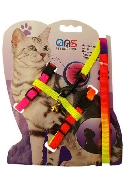 Ans Gökkuşağı Desenli Kedi Göğüs Bel Tasması Renkli Ans Gökkuşağı Desenli Kedi Göğüs Bel Tasması Renkli