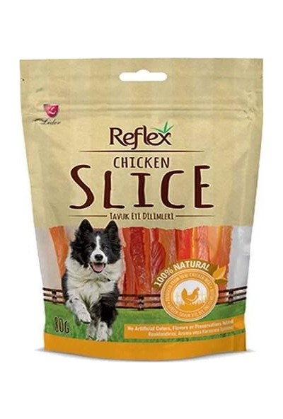 Reflex Kurutulmuş Tavuklu Yumuşak Dilim Köpek Ödülü 80 gr Reflex Kurutulmuş Tavuklu Yumuşak Dilim Köpek Ödülü 80 gr