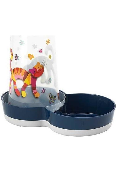 Moderna Friends Hazneli Kedi Mama ve Su Kabı 1.5 lt Lacivert