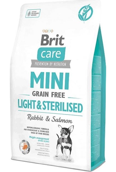 Brit Care Tahılsız Mini Light Sterillised Tavşanlı Köpek Maması 2 kg Brit Care Tahılsız Mini Light Sterillised Tavşanlı Köpek Maması 2 kg