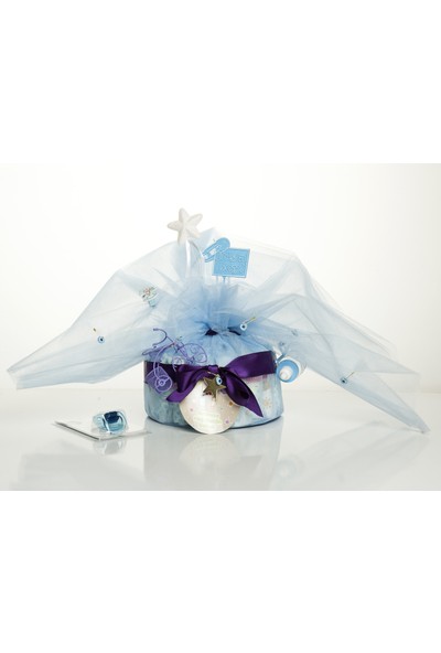 Mor İncir Erkek Bebekler İçin Emzik Ve Bez Pastası