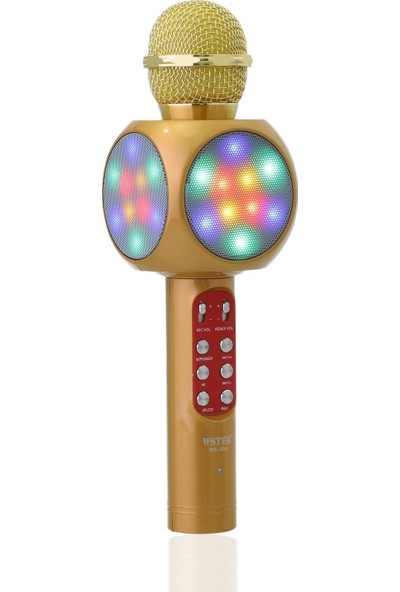 Polygold Bt Tf Usb Led Işıklı Karaoke Mikrofon + Aux Kablo Polygold Bt Tf Usb Led Işıklı Karaoke Mikrofon + Aux Kablo