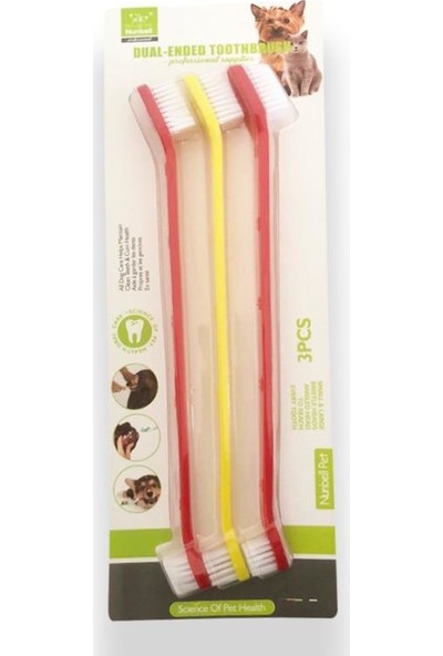 Nunbell Kedi Köpek Diş Fırçası 22 cm 3 Lü