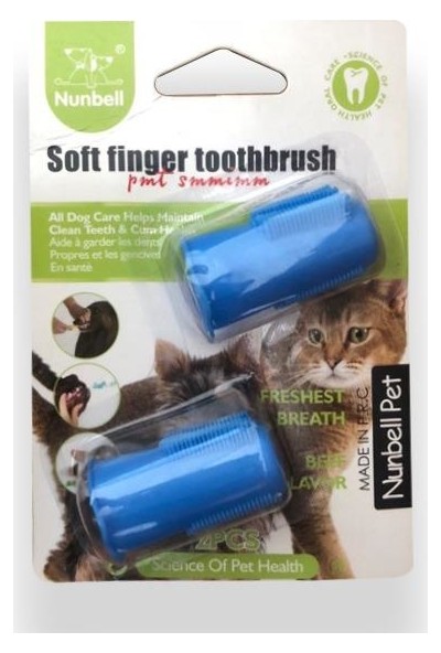Nunbell Kedi Köpek Parmak Diş Fırçası 4 cm 2 Li