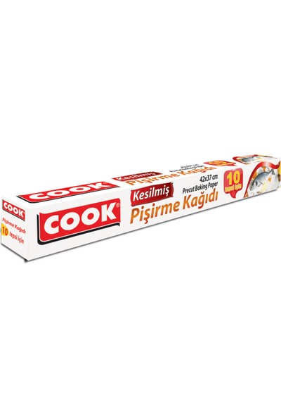 Cook Kesilmiş Yağlı Pişirme Kağıdı 37X42 cm 10 Lu Cook Kesilmiş Yağlı Pişirme Kağıdı 37X42 cm 10 Lu