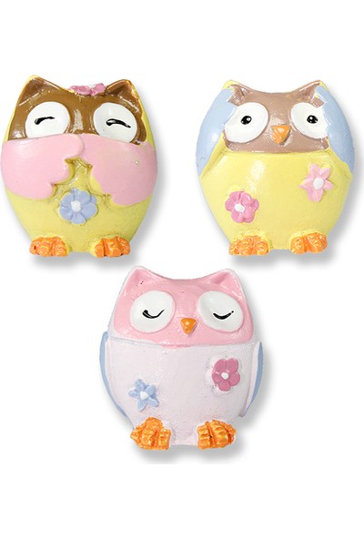 Mutlu Adım 6 Adet Karışık Model Minik Baykuş Biblo Mutlu Adım 6 Adet Karışık Model Minik Baykuş Biblo